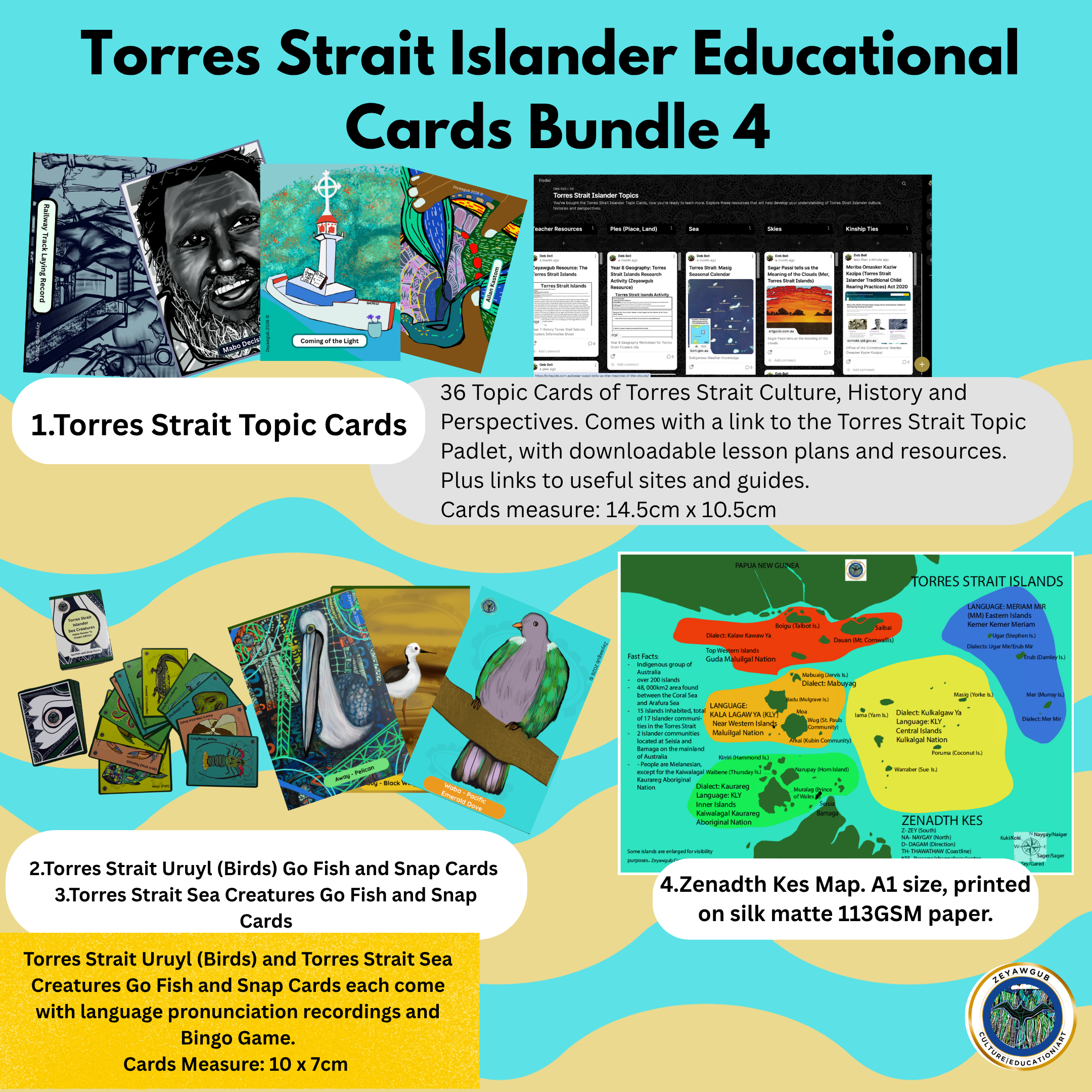 Torres Strait Islander Bundle 4 (Topic cards, Go Fish and Snap Cards a ...